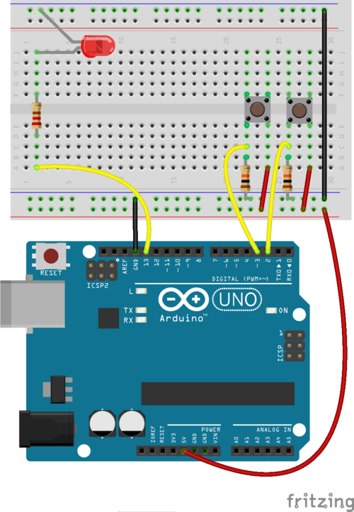 Arduino-opdrachten/Button-2 - basis